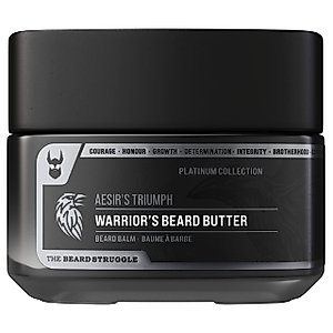The Beard Struggle Warrior’s Beard Butter Aesir's Triumph - Platinum Collection - Non-Greasy Low-Hold Formula, Luxurious Cologne-Grade Fragrances 100% Natural - 50g / 1.76 US. oz. Warrior-Glass Jar