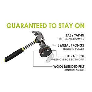 GorillaFelt Chair Leg Floor Protectors/Felt Chair Glides (Set of 16) Tap-On Felt Furniture Pads Guaranteed to Stay On, 1 Inch Round Chair Sliders