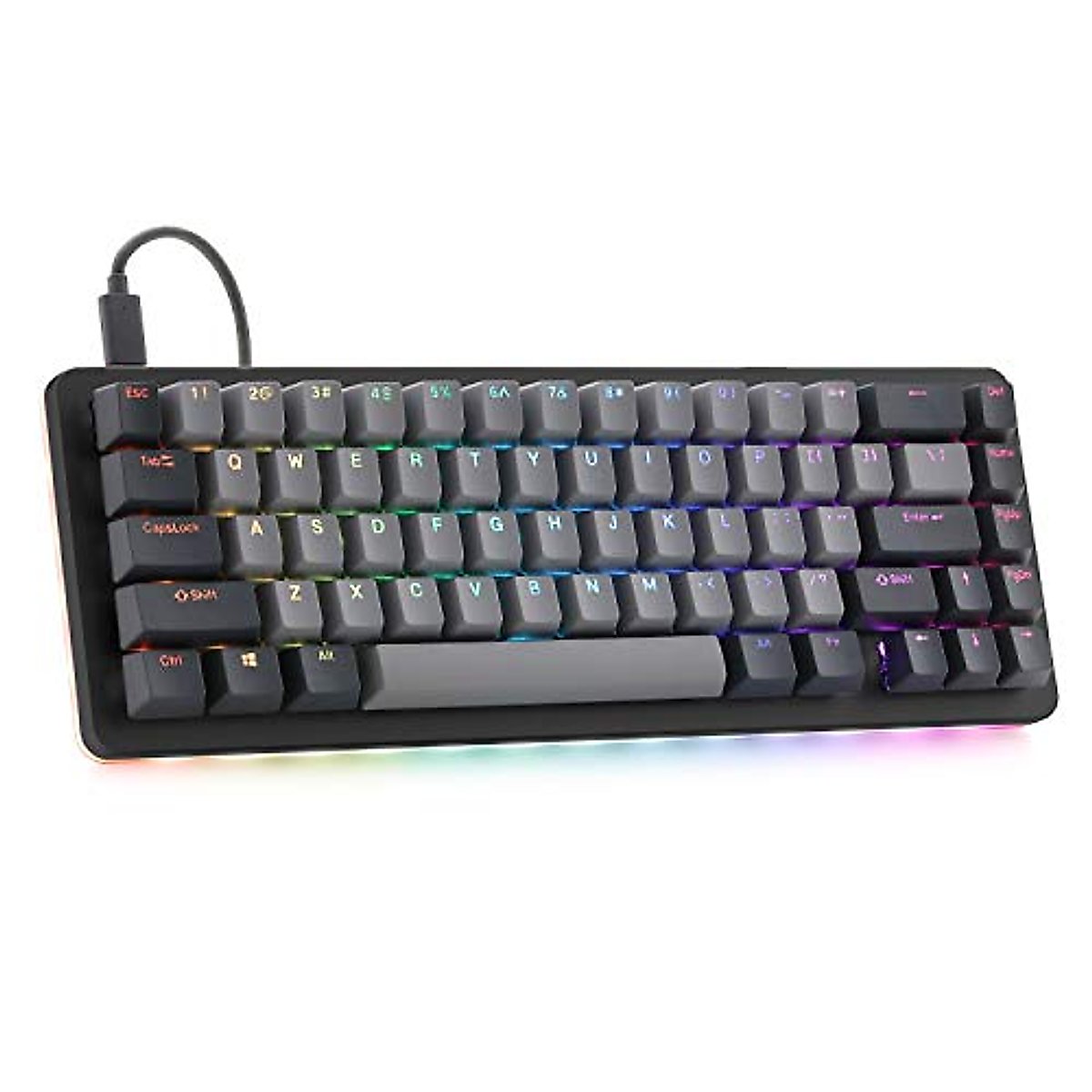 Drop ALT Mechanical Keyboard — 65% (67 Key) Gaming Keyboard, Hot-Swap Switches, Programmable Macros, RGB LED Backlighting, USB-C, Doubleshot PBT, Aluminum Frame (Halo True, Black)
