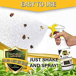 Bed Bug & Dust Mite Killer Natural Spray Treatment for Mattresses, Covers, Carpets & Furniture - Fast Extended Protection. Pet & Kids Safe - No Toxins or Chemicals 32 oz Quart