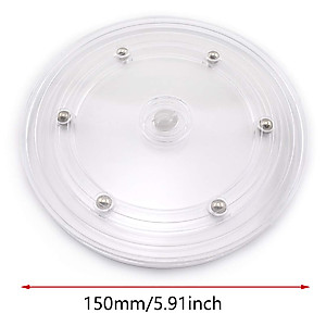 SDTC Tech 2-Pack 6 Inch Lazy Susan Turntable Organizer 360 Degree Rotating Bearings Acrylic Round Turntable for Kitchen Corner Cabinets/Spice Rack/Table Cake Decorating - Clear Tone