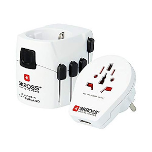 Skross Pro-World & USB Travel Adaptor, White