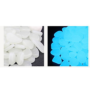 DOITOOL 100pcs Pebble Stones Aquarium Stones Glow in The Cobblestone Glow in The Dark Pebbles Luminous Stone Glow Pebbles Aquarium Decoration