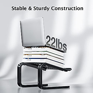 BESTERGO Laptop Stand, Laptop Riser for Desk, Ergonomic Computer Stand Holder for Laptop Compatible with MacBook Air Pro, Dell, Lenovo, HP and All 10-15.6" Laptops, Black