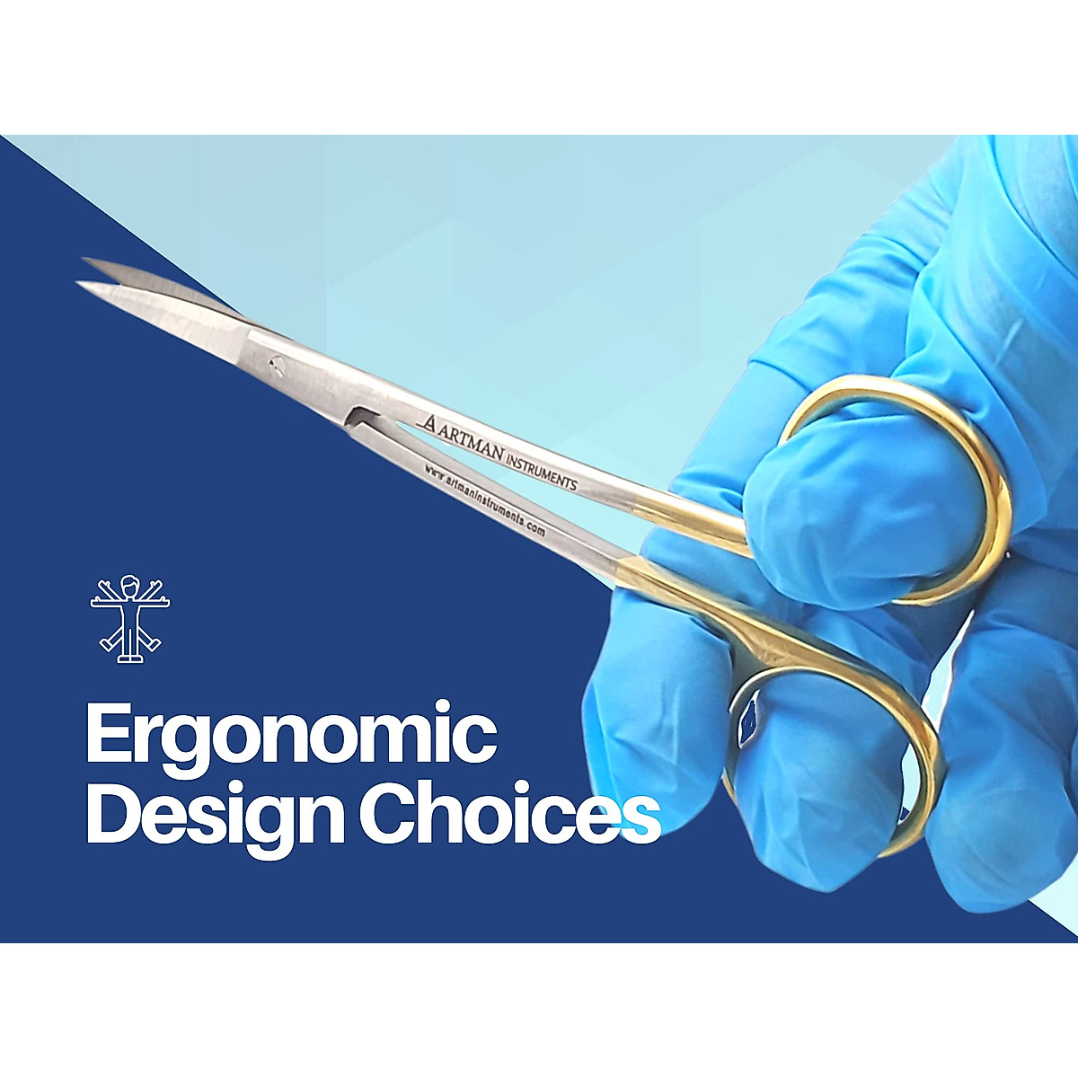 Double curved tungsten carbide inserts Gold Plated handle Scissors 4.5 inch LaGrange | Dental ENT EYE DERMA Embroidery Scissors Applique Scissors for Machine Embroidery & Fabric Stitches (5.5 Inches)