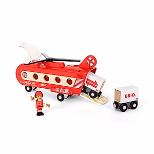 BRIO World 33886 - Cargo Helicopter - Premium Wooden Train Toy | Safe and Durable | Compatible with All Sets | Fun for Toddlers and Kids | Includes Figure and Accessories