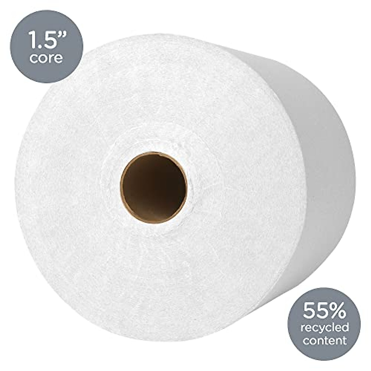 Kleenex Hard Roll Paper Towels (01080) with Premium Absorbency Pockets, 1.5" Core, White, 425'/Roll, 12 Rolls/Case, 5,100'/Case