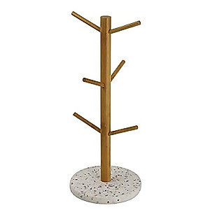 TOPSKY Coffee Mug Holder for Counter, Mug Holder Tree, Coffee Cup Rack Tree, Standing Coffee Mug Station Organizer with 6 Hanger Hooks for Countertop, Vertical Mugs Storage Rack, Free Up Cabinet Space