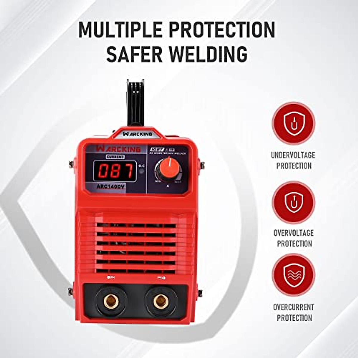 WARCKING 140A Digital Stick Welder, 110/220V Dual Voltage IGBT Inverter ARC Welding Machine, Mini Portable MMA Welder Machine with Hot Start and Anti-Stick