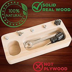 Montessori Screwdriver Board Set - Wooden Toy Screws - Nuts with Kid Screwdriver Set - Little Hands Busy Box - Montessori Screwdriver Board - Nuts and Bolts Preschool Materials