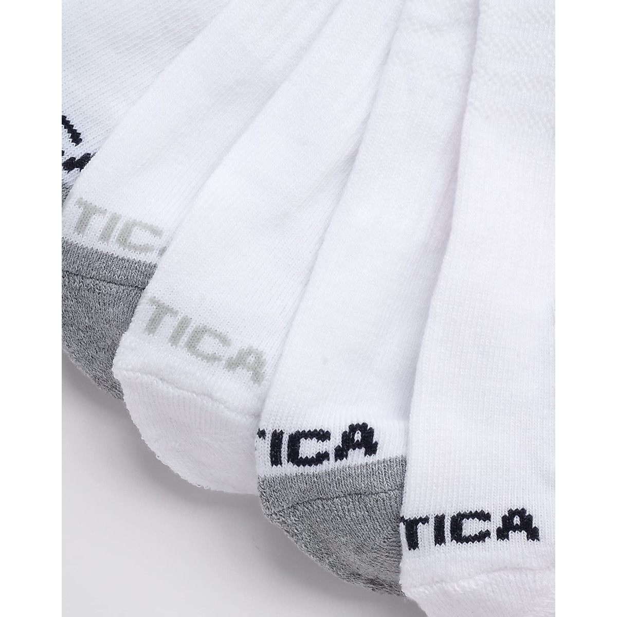 Nautica Men's Low Cut Socks - 8 Pack Comfort Cushioned Athletic Ankle Socks for Men - Casual Men's Sports Socks, Size 6-12.5, White Stripe