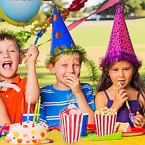 JarThenaAMCS 200Pcs Mini Popcorn Bags Bulk Paper Popcorn Boxes with Clear Plastic Treat Bags Red White Stripe Popcorn Buckets Paper Candy Favor Bags for Movie Night Party Supplies, 4.5 x 2.8 x 2 Inch