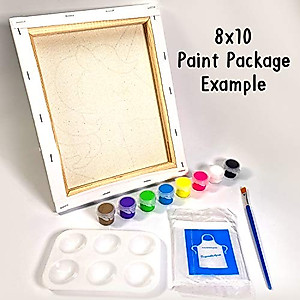 Indigo Art Studio Pre Drawn Canvas Paint Kit for Adults Couples | 2 PACK Bundle | King Queen Love Sneakers | DIY Birthday Gift & Sip and Paint With Twist Party Favor (8x10 Inches)