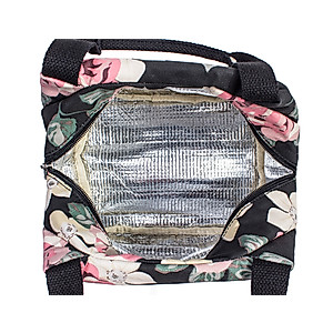 Leaper Reusable Insulated Lunch Bag Cute Lunch Box Tote Bag for Girls Black