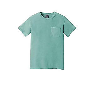 Comfort Colors mens Adult Short Sleeve Pocket Tee, Style 6030 T Shirt, Sea Foam, Large US