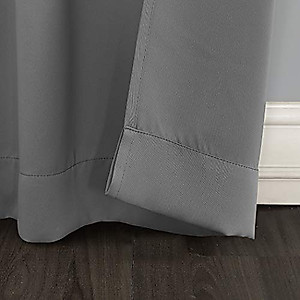 Sun Zero Easton Energy Saving Blackout Tab Top Curtain Panel, 40" x 84", Gray
