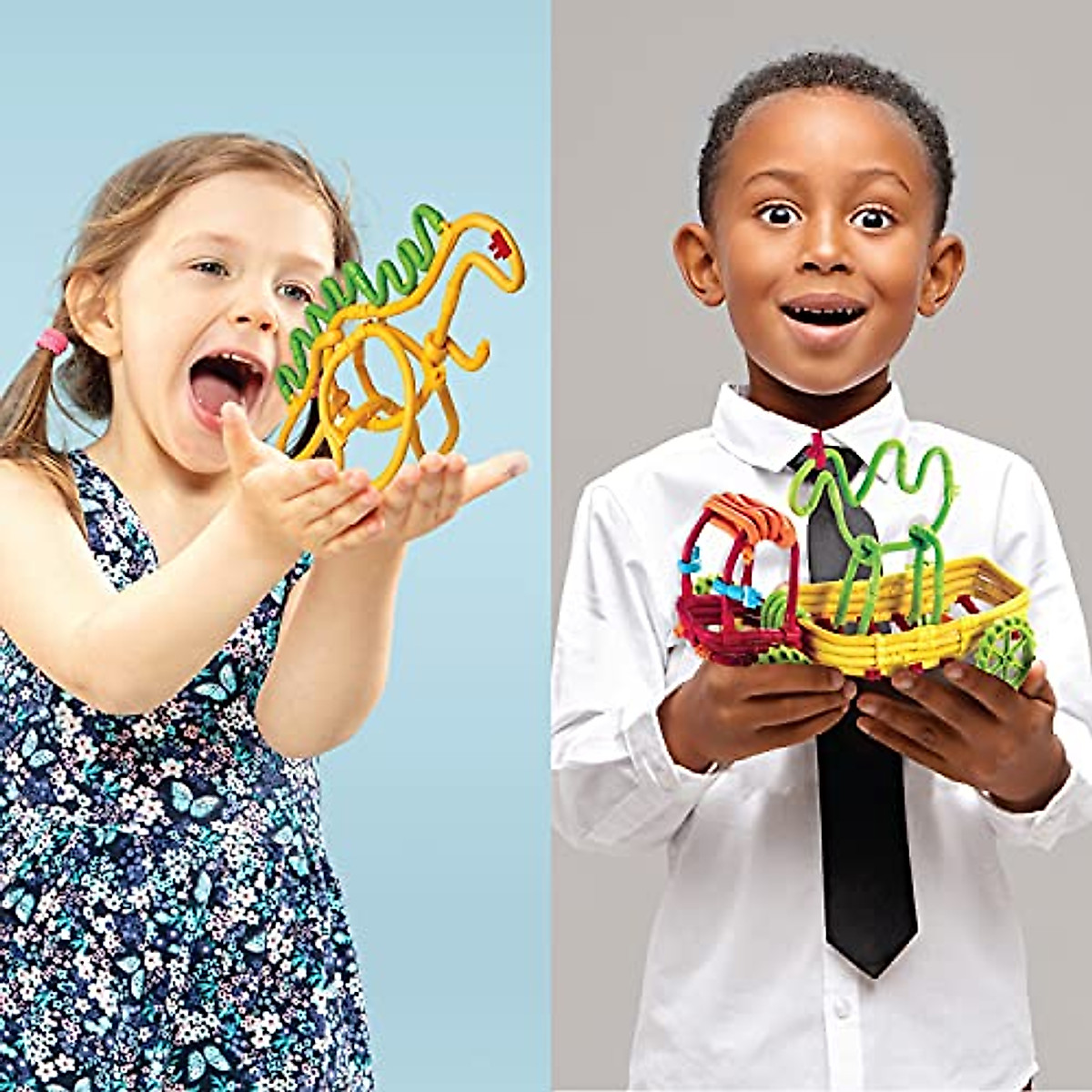 spaghetteez Craft kit for Kids from 4 Years, Sensory Toys for Boys and Girls, Ideal as a Gift, Flexible Construction Toys for Arts and Crafts in a Set of 100 Pieces