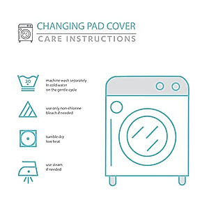 Lush Decor Baby Boho Metallic Hearts Allover Hearts Soft & Plush Changing Pad Cover, 32" x 16" x 5", White & Gold