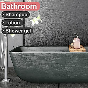 MOCLIF 16OZ Fashion Stripe Clear Glass Refillable Soap Dispenser with 304 Stainless Steel Pump Premium Soap Dispenser， for Kitchen, Bathroom, Hand Sanitizer, Liquid Soap, Lotion, etc. (Clear Pink)