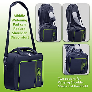 oamarando Carrying Case for XBOX ,Compatible with XBOX SERIES X/S, Travel Storage Bag for XBOX Controllers and Accessories,with Controller Protection Box (Black-Green)