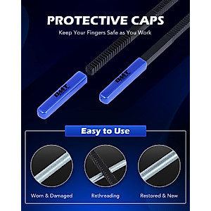 Orion Motor Tech 48 Piece Thread Chaser Set, Metric and SAE Thread Repair Kit with 22 Taps 24 Dies 2 Thread Files, Universal Rethreading Kit Thread Restorer Tool Set in UNC UNF Metric Sizes with Case