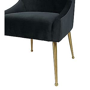 TOV Furniture Beatrix Ultra Modern Velvet Upholstered Dining Side Chair, 22" Black
