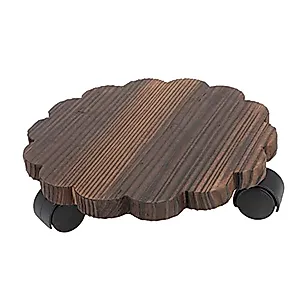 GANAZONO 1pc Removable Tray Round Planter Heavy Duty Shelf Brackets Carts with Wheels Heavy Duty DIY Plant Saucer Flower Pot Roller Flower Pot Caddy Simple Flowerpot Tray Flower Pot Base