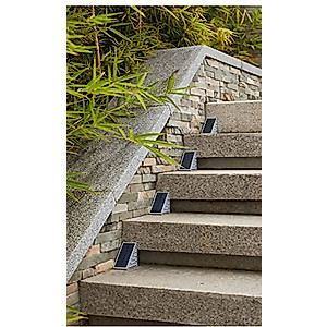 ZONGXFF LED Solar Stair Light, Outdoor Step Light,Solar Step Light Outdoor Waterproof, Wiring-Free, Automatic on/Off, Cool White 6-Piece Light All Night for Garden Driveway