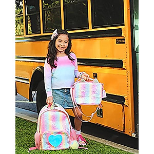 mibasies Kids Unicorn Backpack with Lunch Box for Girls Rainbow School Bag