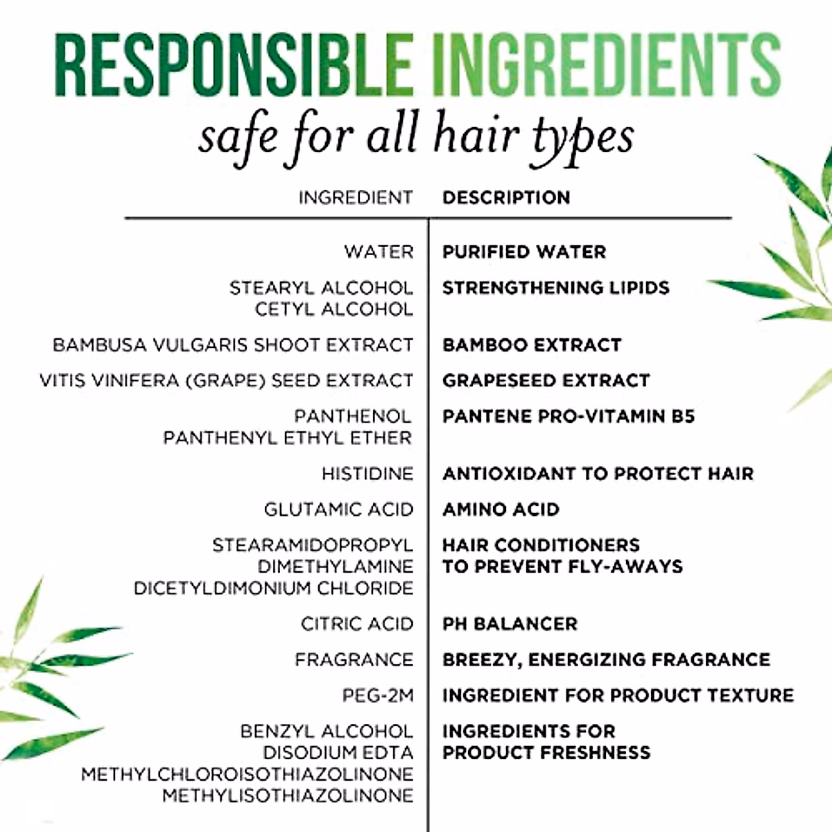 Pantene Sulfate Free Shampoo and Conditioner Set, Volumizing Shampoo and Conditioner for Fine or Flat hair with Bamboo, Safe for Color Treated Hair, Nutrient Blends, 9.6 oz and 8.0 oz