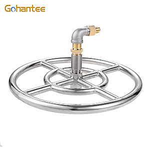 gohantee Fire Ring Burner Valve Assembly Kit, 12 inch Stainless Steel Fire Pit Installation Kit for Propane Gas, Replacement Parts for Propane Gas Fire Pit, Outdoor Fireplaces 90000 BTU
