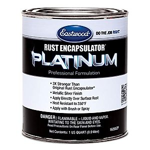 Eastwood Rust Encapsulator Platinum Quart | UV Resistant Aluminum Finish Rust Preventive Coating | Easy Apply High-Tech Formula Automotive Paint to Stop Rust | Rust Remover for Metal Structures