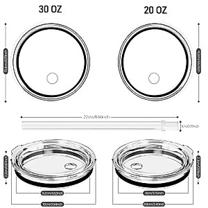 LUCEMILL 30 oz Tumbler Lid Yeti Tumblers, Replacement Lids with Straw for YETI Rambler 26 oz Cup, 35 oz Straw Mug and D·S,BJPKPK,WETOWETO,ALBOR 30 oz Tumbler, Spill Proof Covers