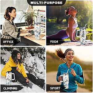 BMYDIY Personalized Mothers Day Birthday Gift for Mom, Customizable 40 Oz Tumbler with Handle Leak-proof Lid and Straw, Custom Extra Large Stainless Steel Insulated Cup/Coffee Mug/Travel Mug with Name