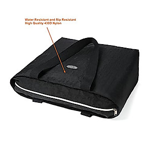 SAVERRY Foldable Zipper Closure Large Tote Bag Nylon Water Resistant Shopping Travel Gym Toy Bag Sandproof Beach Bag