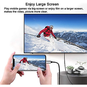 [Apple MFi Certified] Lightning to HDMI Adapter for Phone to TV,Compatible with iPhone,iPad, Sync Screen Connector Directly Connect on HDTV/Monitor/Projector NO Need Power Supply（6.6FT）