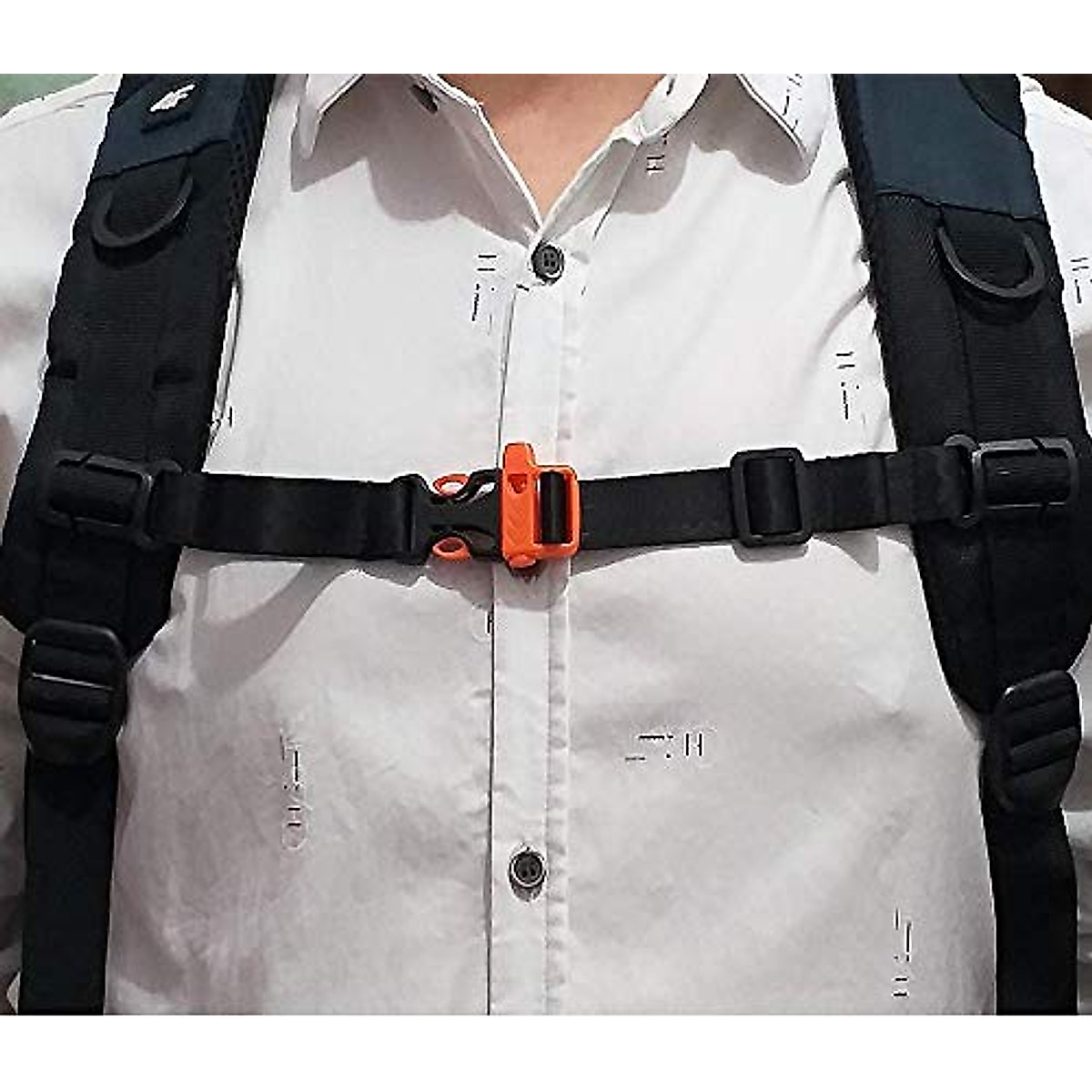 Amlrt 2 Packs Backpack Chest Strap- Nylon -Suitable for Webbing on The Backpack up to 25MM(Grey)