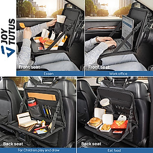 JOYTUTUS 3 in 1 Steering Wheel Eating Tray, Car Back Seat Laptop Desk, Multifunctional Car Office Bag, Car Work Table for Writing, Car Organizer for Kids, Commuters, Family