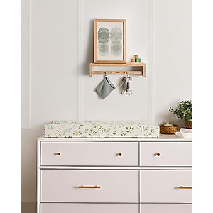 Muslin Changing Pad Cover for Baby Girls Boys, Cotton Natural Comfort Diaper Change Table Pad Covers, Ultra Soft Breathable Boho Changing Pad Sheets, 2Pack (Roman Green&Botanical Leaf)