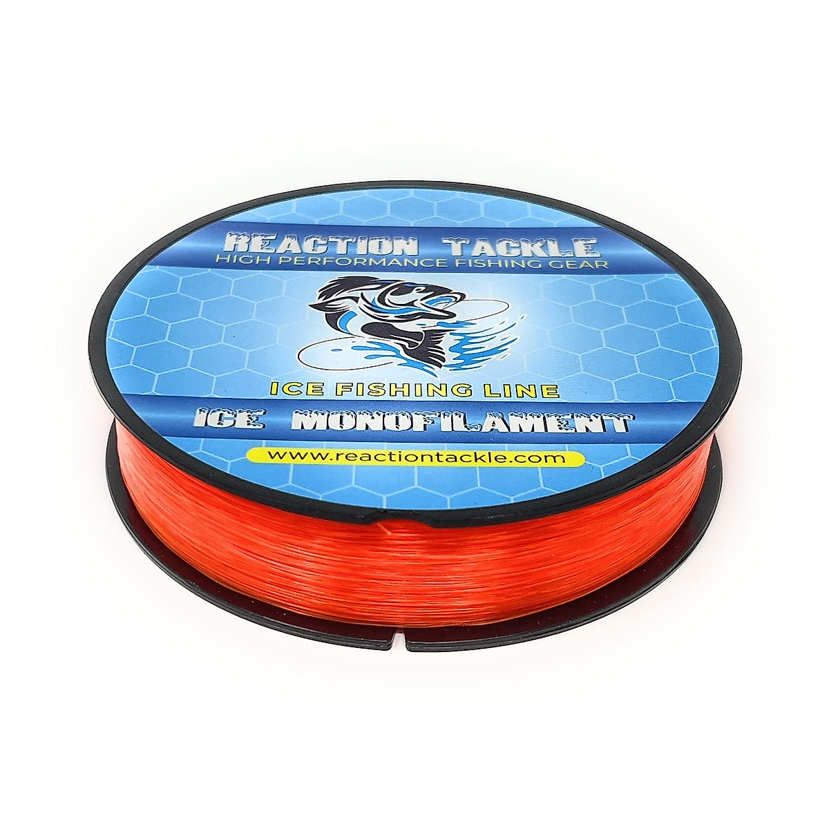 Reaction Tackle Ice Monofilament – Ice Fishing Mono Line, Tip-Up Line - Neon Orange - 4LB / 1000yds