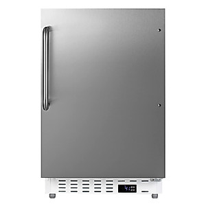 Summit Appliance ALR46WSSTB 20" Wide Built-In All-Refrigerator, ADA Compliant, 3.53 cu.ft Capacity, Adjustable Thermostat, Removable Door Racks, Automatic Defrost, Temperature & Open Door Alarms