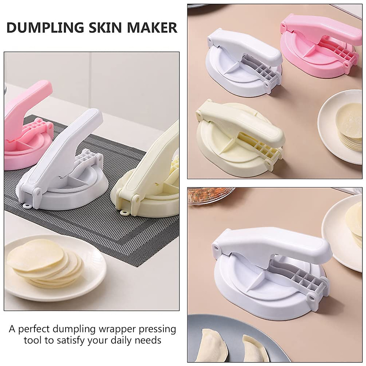 1pc Dumpling Wrapper Corn Dog Maker Comales Para Tortillas Electricos Pie Press Comal Para Tortillas Grande Mexican Corn Manual Dough Press Tool To Rotate Crimp White Steamed Bun