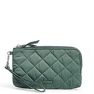 Vera Bradley Women's Performance Twill Wristlet With RFID Protection, Olive Leaf, One Size