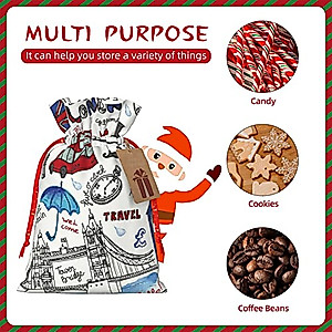 Londonchristmas Drawstring Gift Bag, Linen Drawstring Gift Bag, Reusable Drawstring Gift Bag, Used For Christmas, Birthday, Wedding Supplies