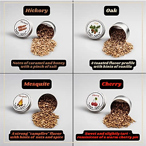 Whiskey Barrel Design Cocktail Smoker Kit with Torch and 4 Flavored Wood Chips (Oak, Hickory, Mesquite, and Cherry) - Old Fashioned Cocktail Kit/Bourbon Smoker Kit; Whiskey Smoker, Bourbon Gifts for Men (No Butane)