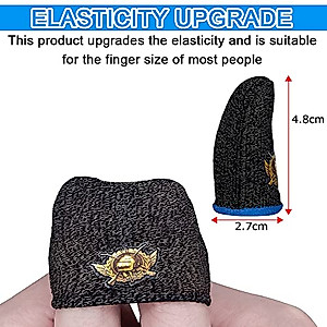 IUGGAN PUBG Mobile Finger Sleeve Thumb Gaming Gloves [10 Pack], Silver Fiber Anti-Sweat Cell Phone Finger Sleeve for Call of Duty Mobile/Rules of Survival for iPhone,Android,ipad