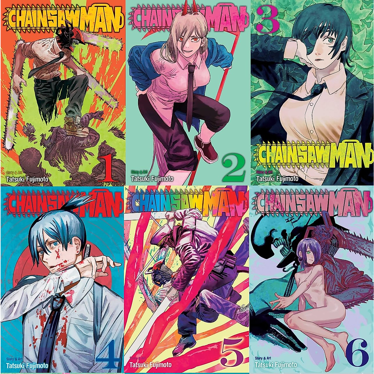 Chainsaw Man Collection 13 book set volumes 1-11 and Tatsuki Fujimoto Before Chainsaw Man: 17-21 and 22-26 by Tatsuki Fujimoto and Kokuyo limited edition notebook