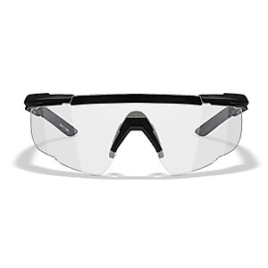 Wiley X Saber Advanced Shooting Glasses ANSI Z87.1+ Safety Sunglasses for Men and Women, UV and Eye Protection for Hunting and Shooting Matte Black Frames, Clear Lenses, Ballistic Rated