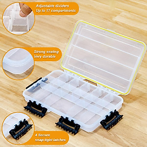 Portable Snackle Box Container - 17 Compartment Adjustable Divided Serving Tray, Snack Box Organizer for Fruits, Candy, Nuts, Snacks, Charcuterie - Ideal for Party, Travel, Beach, Picnics, Camping