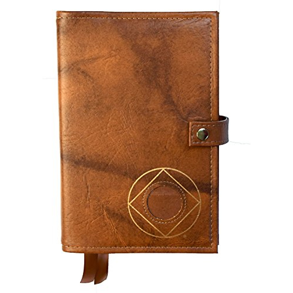 Double Narcotics Anonymous NA Basic Text & It Works, How & Why Book Cover Medallion Holder Tan